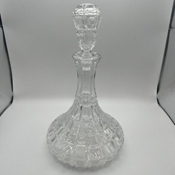 Dining | Heavy Vintage Cut Glass Liquor Decanter With Glass Stopper ...